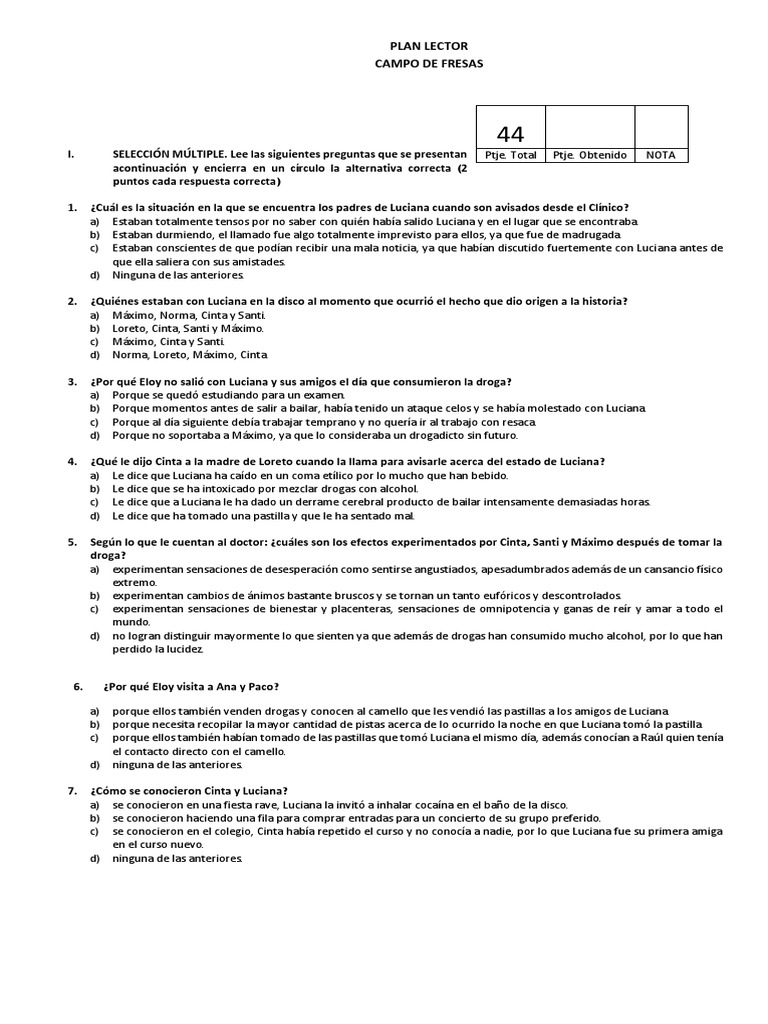 Campos de Fresas | PDF | Sicología | Ocio