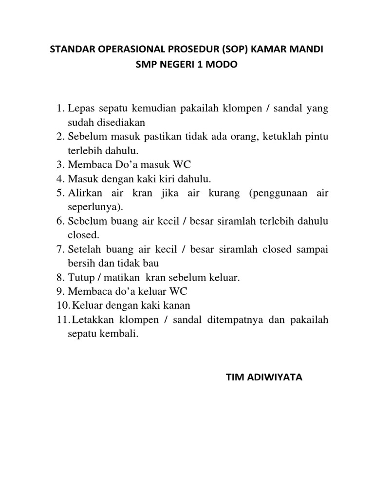 Sop Kamar Mandi | PDF