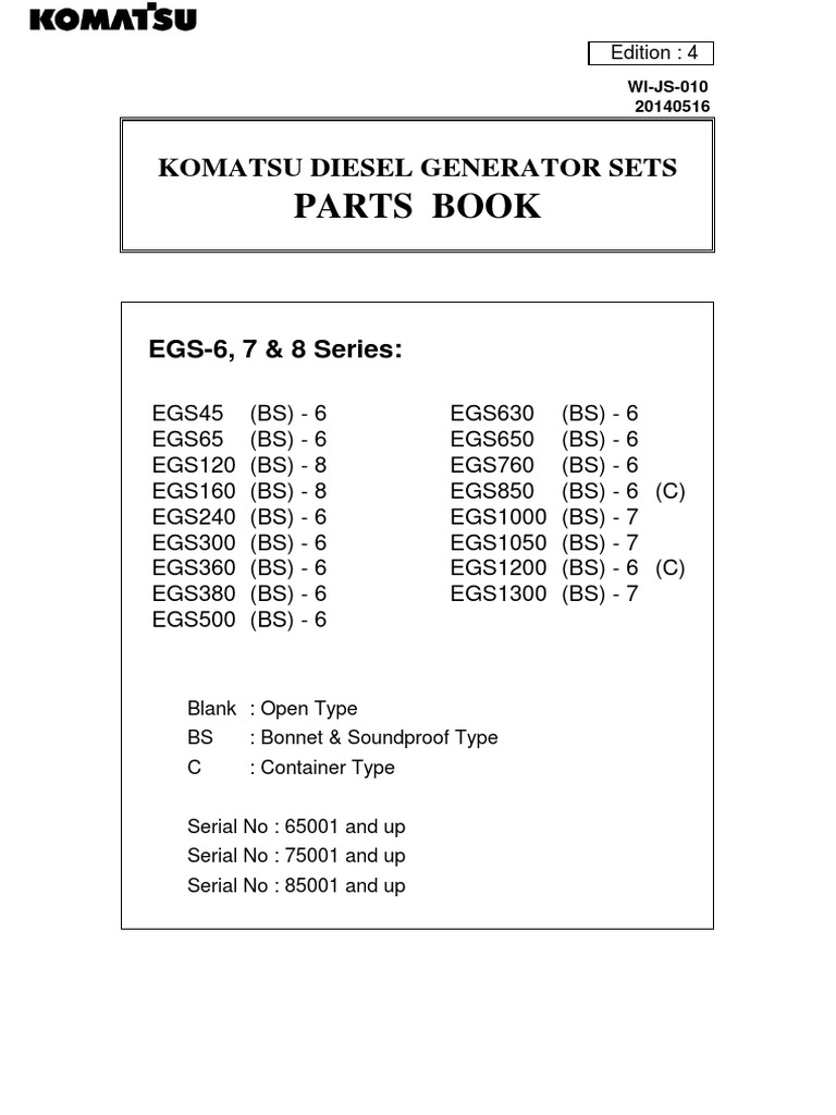 Additional Parts Book EGS Series - 678 - Receipt On Sept 2014 PDF | PDF ...
