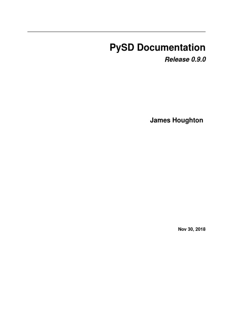 Pysd Documentation: Release 0.9.0 | PDF | Data Analysis | Mathematical Model