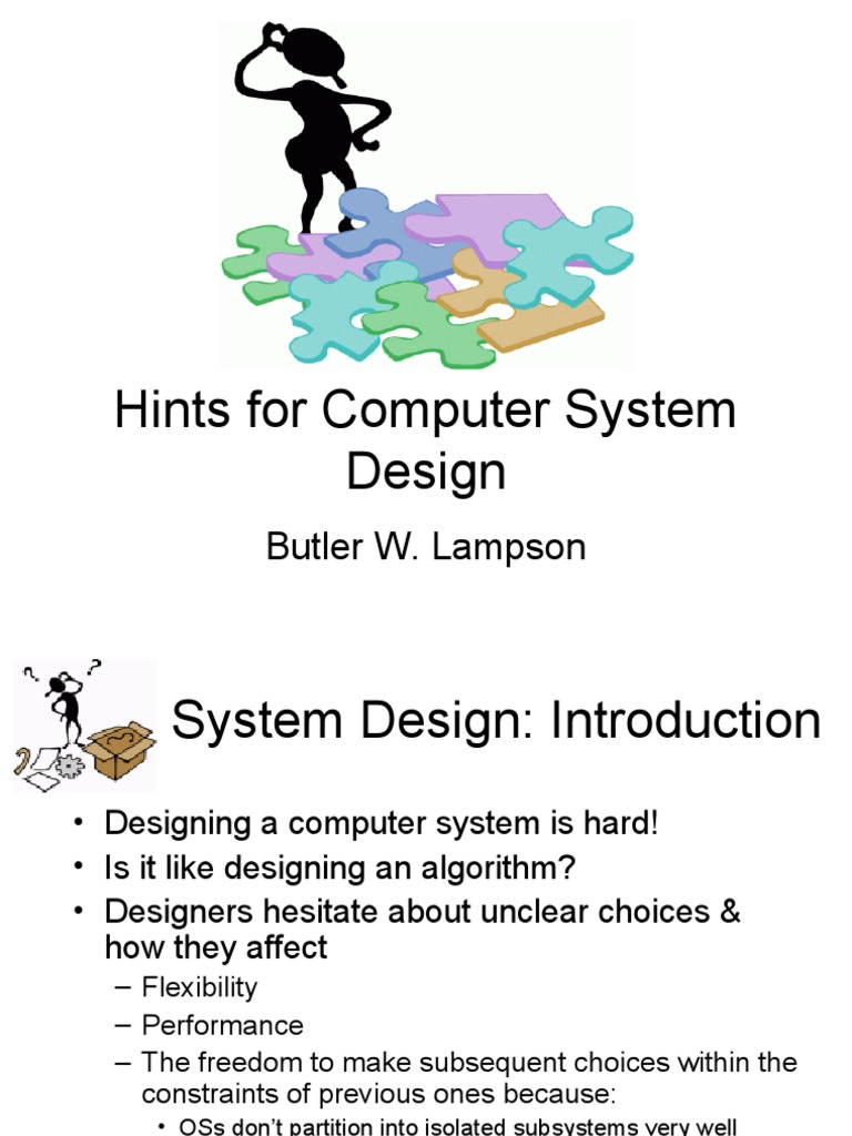Hints For Computer System Design: Butler W. Lampson | PDF | Operating ...