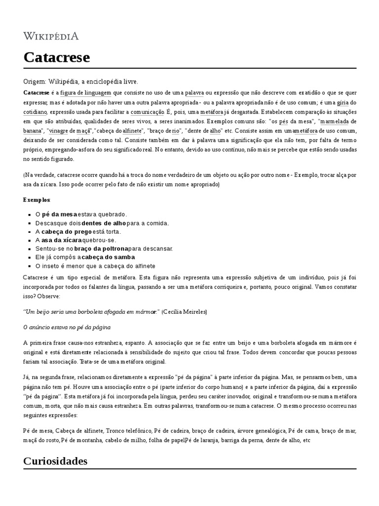 Catacrese | PDF | Semântica | Linguística