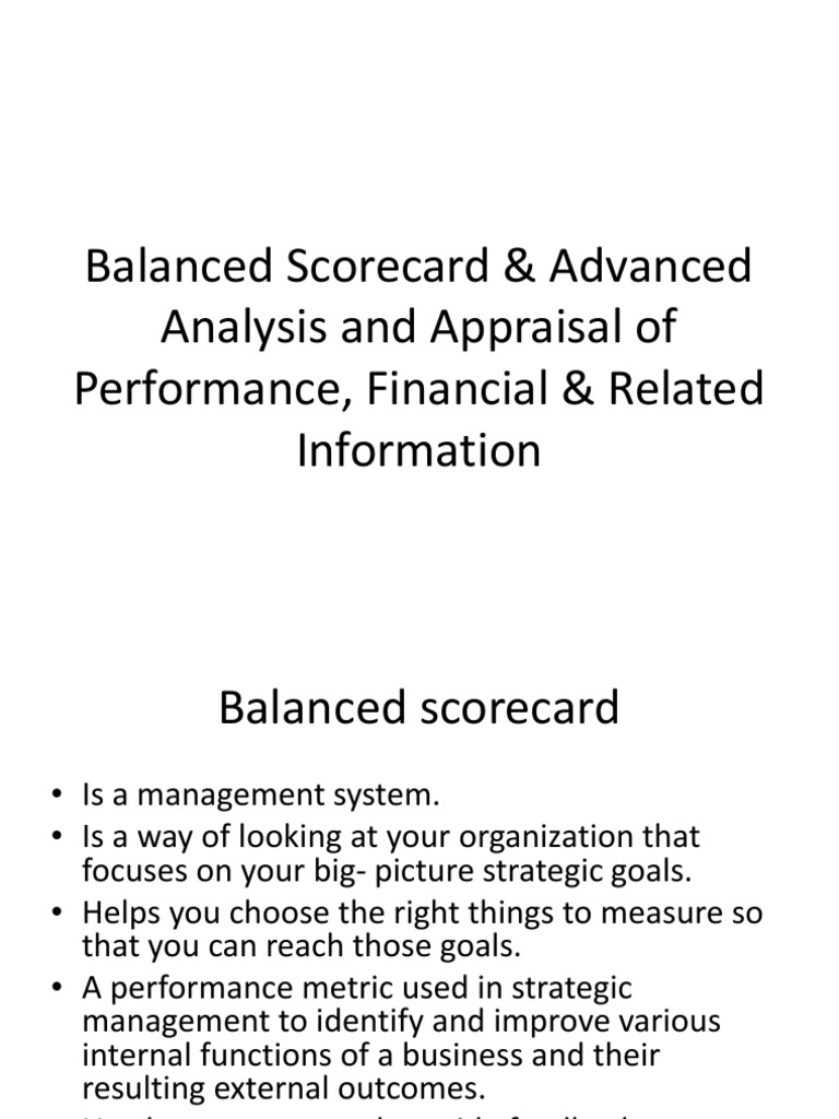 Balanced Scorecard | PDF | Strategic Management | Leadership