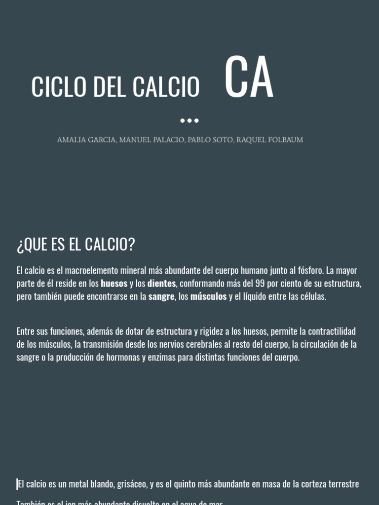 Ciclo Del Calcio | PDF | Calcio | Química
