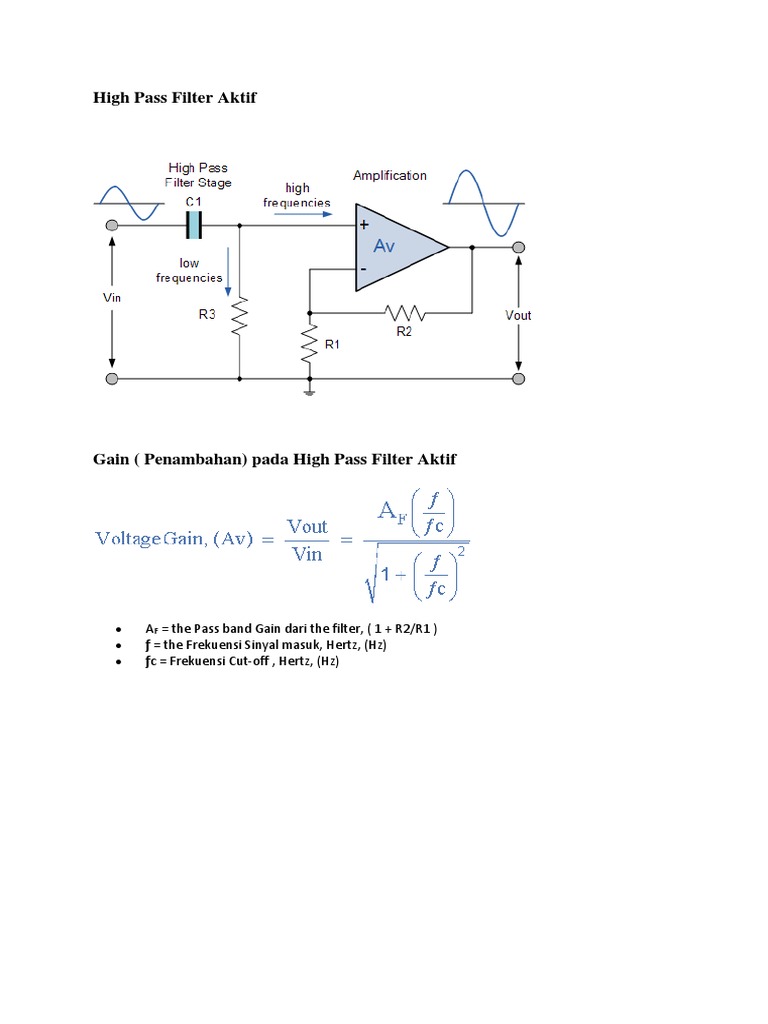 High Pass Filter Aktif | PDF