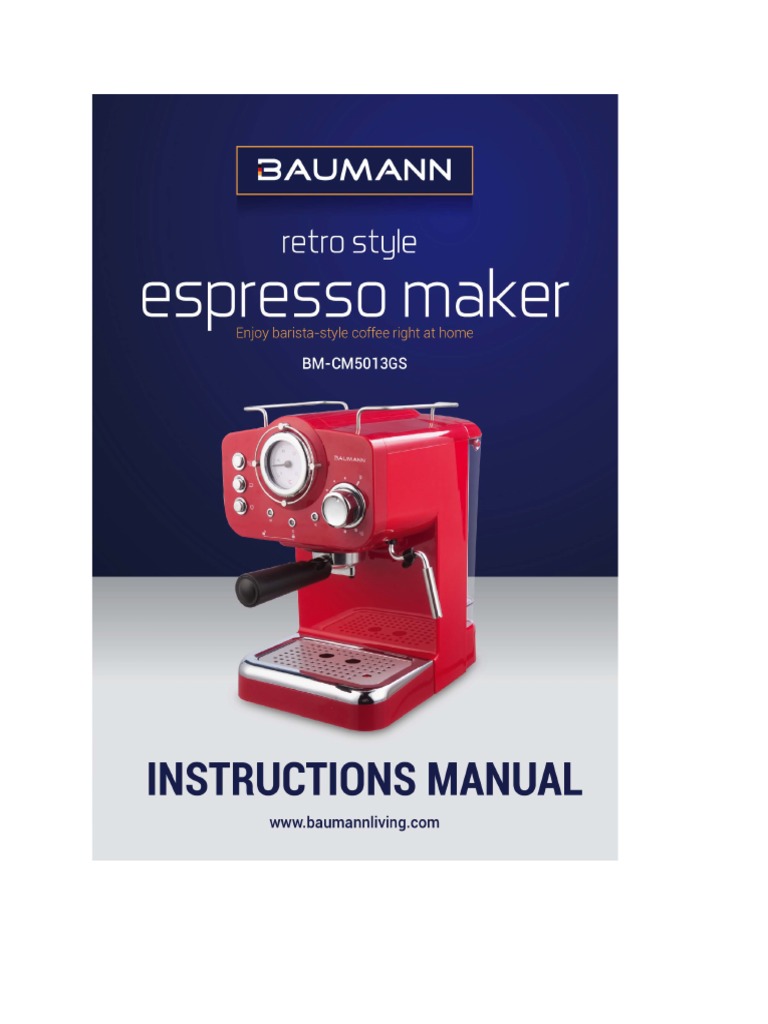 Baumann BM-CM5013GS Retro Espresso Maker IM | PDF