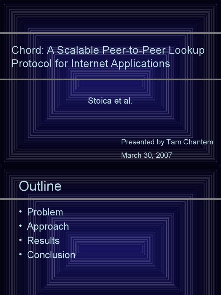 Chord: A Scalable Peer-to-Peer Lookup Protocol For Internet Applications | PDF | Computer ...