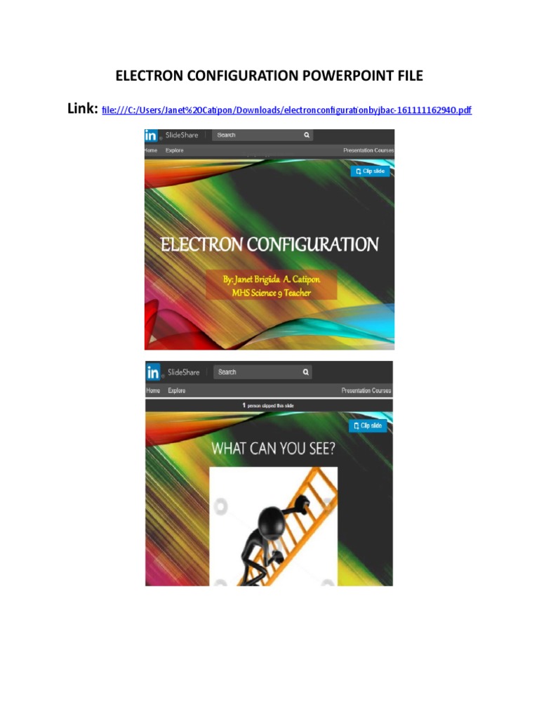 Electron Configuration Powerpoint File | PDF