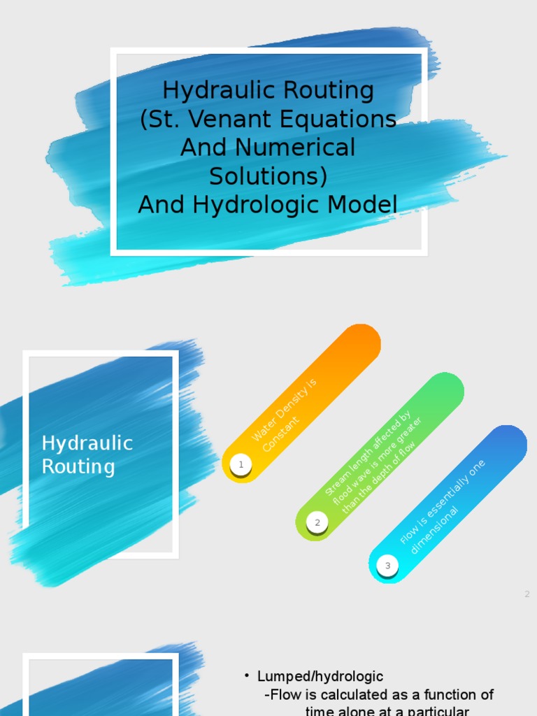 Hydraulic Routing (St. Venant Equations and Numerical Solutions) and ...