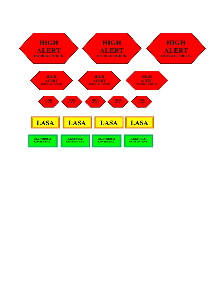 Label High Alert, LASA, Konsentrat | PDF