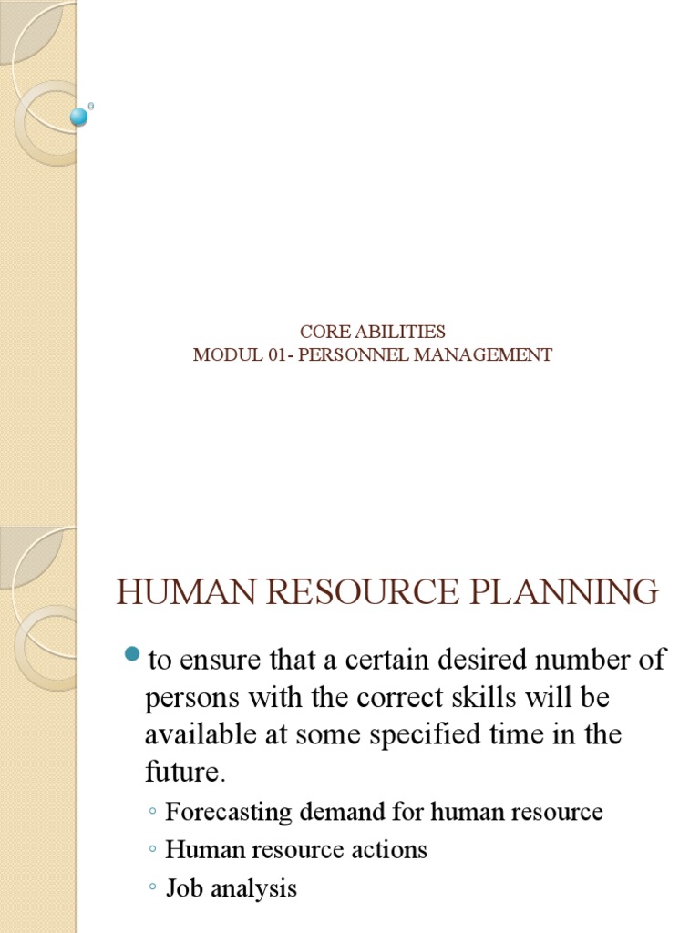 Core Abilities Modul 01-Personnel Management | PDF | Recruitment | Human Resources