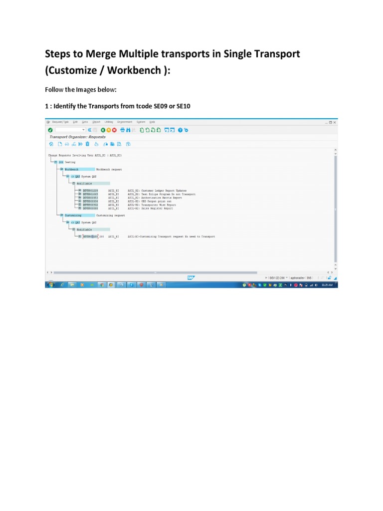 Steps To Merge Multiple Transports in Single Transport | PDF | Software ...