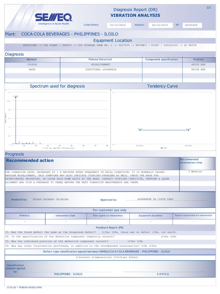 Vibration Analysis Diagnosis Report | PDF | Nature