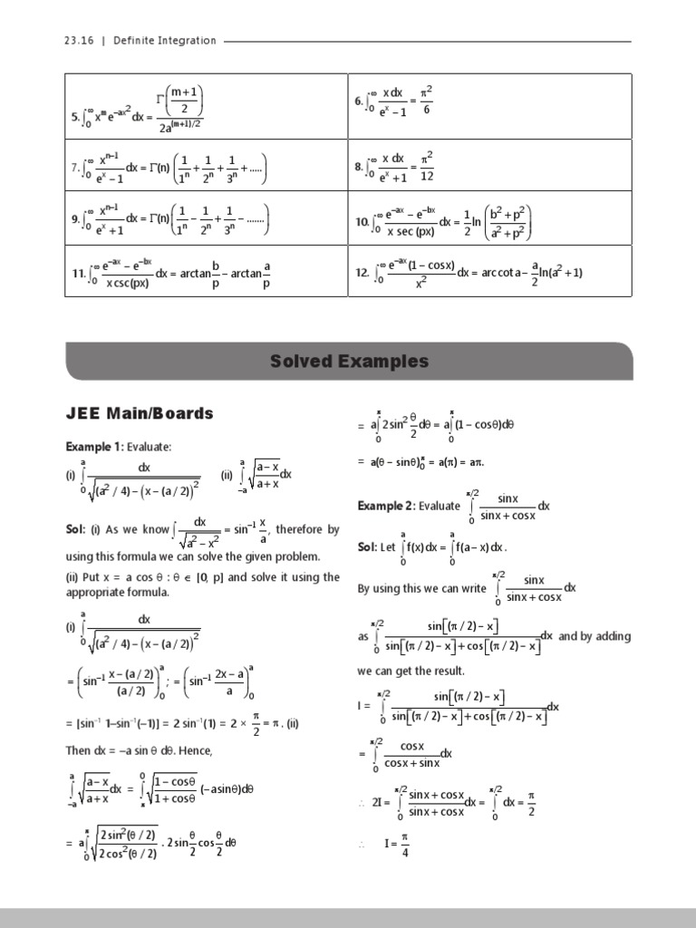 9.definite Integration, Exercise PDF | PDF | Logarithm | Numbers