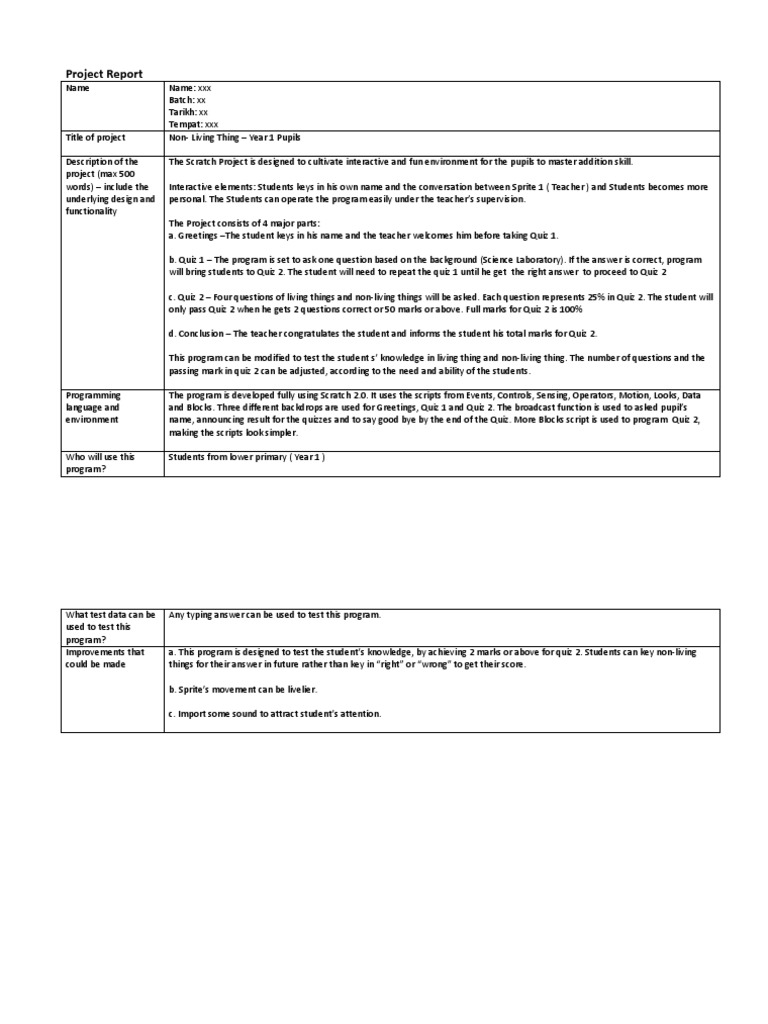 An Interactive Scratch Program to Test Year 1 Students' Knowledge of ...