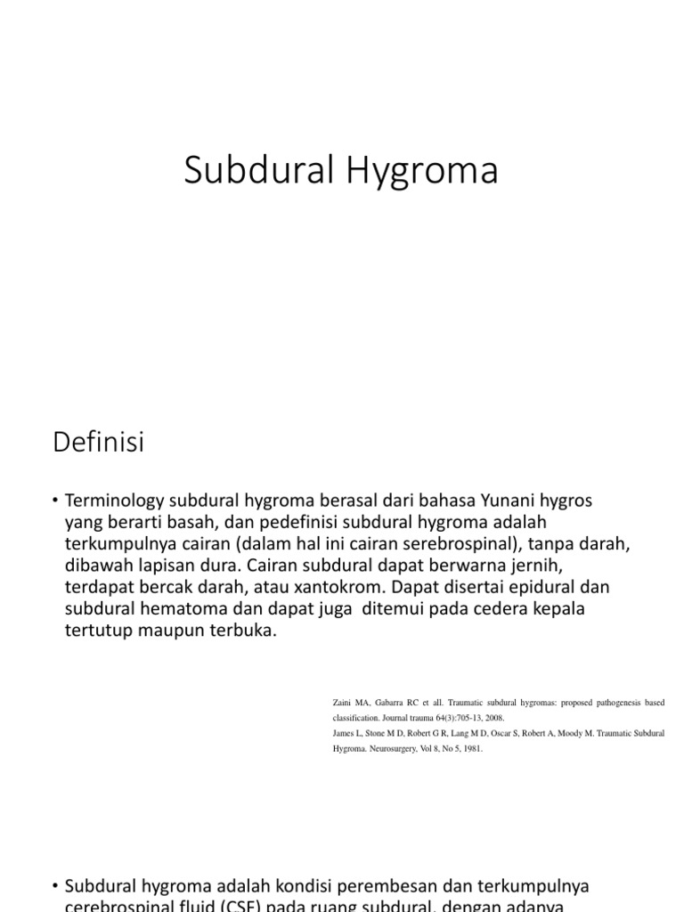 Subdural Hygroma | PDF