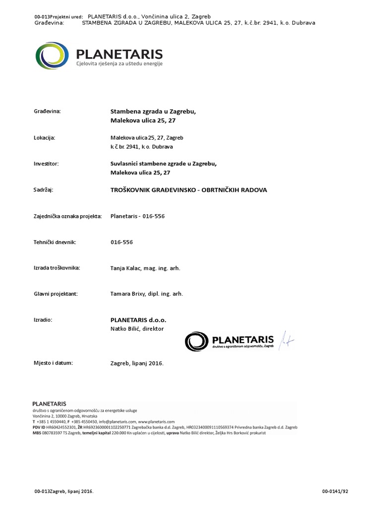 Obrazac 8 - Troškovnik Radova | PDF