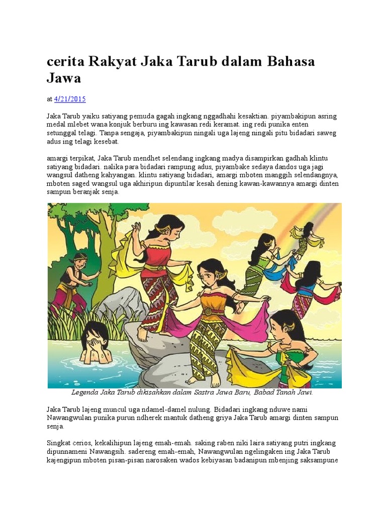 Cerita Rakyat Jaka Tarub Dalam Bahasa Jawa | PDF