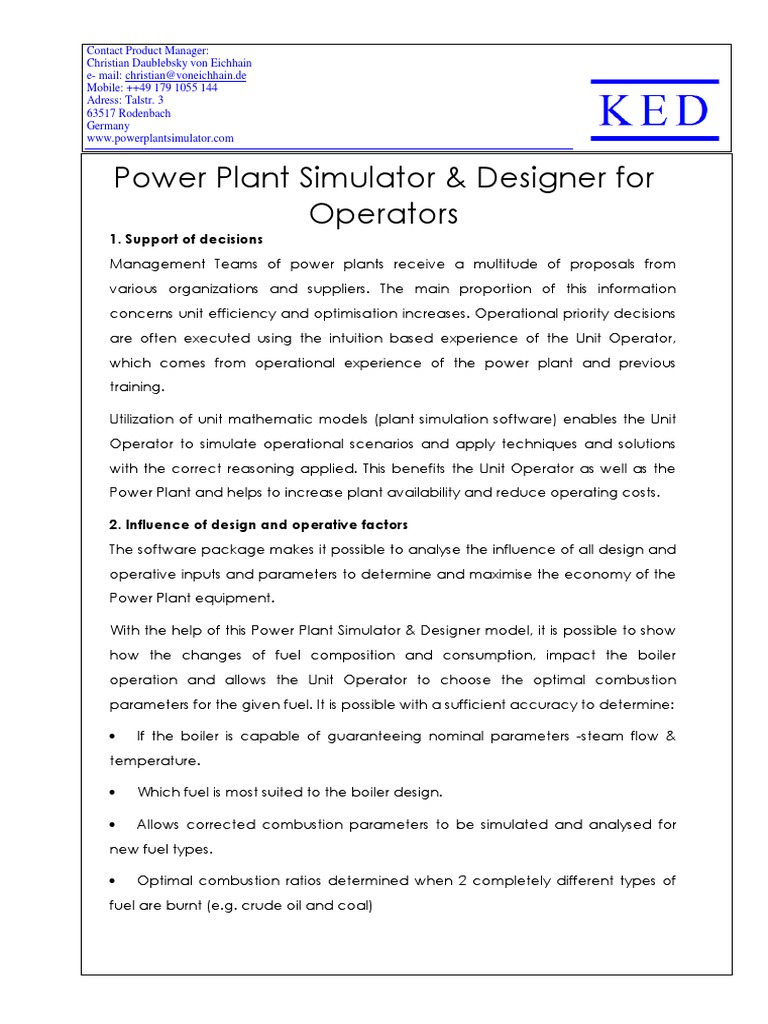Power Plant Simulator For Operators | PDF | Combustion | Simulation