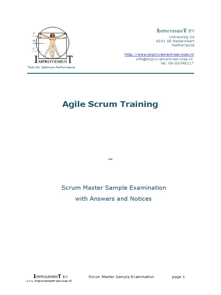 Scrum Master Certification Sample Exam | PDF | Scrum (Software ...