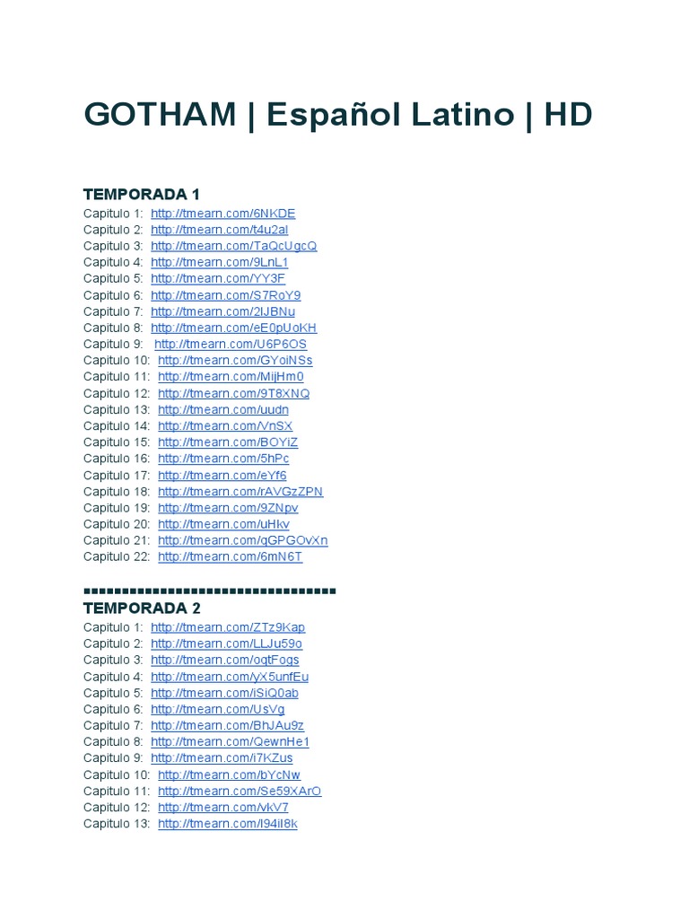 Gotham en Español: Temporadas 1-3 | PDF