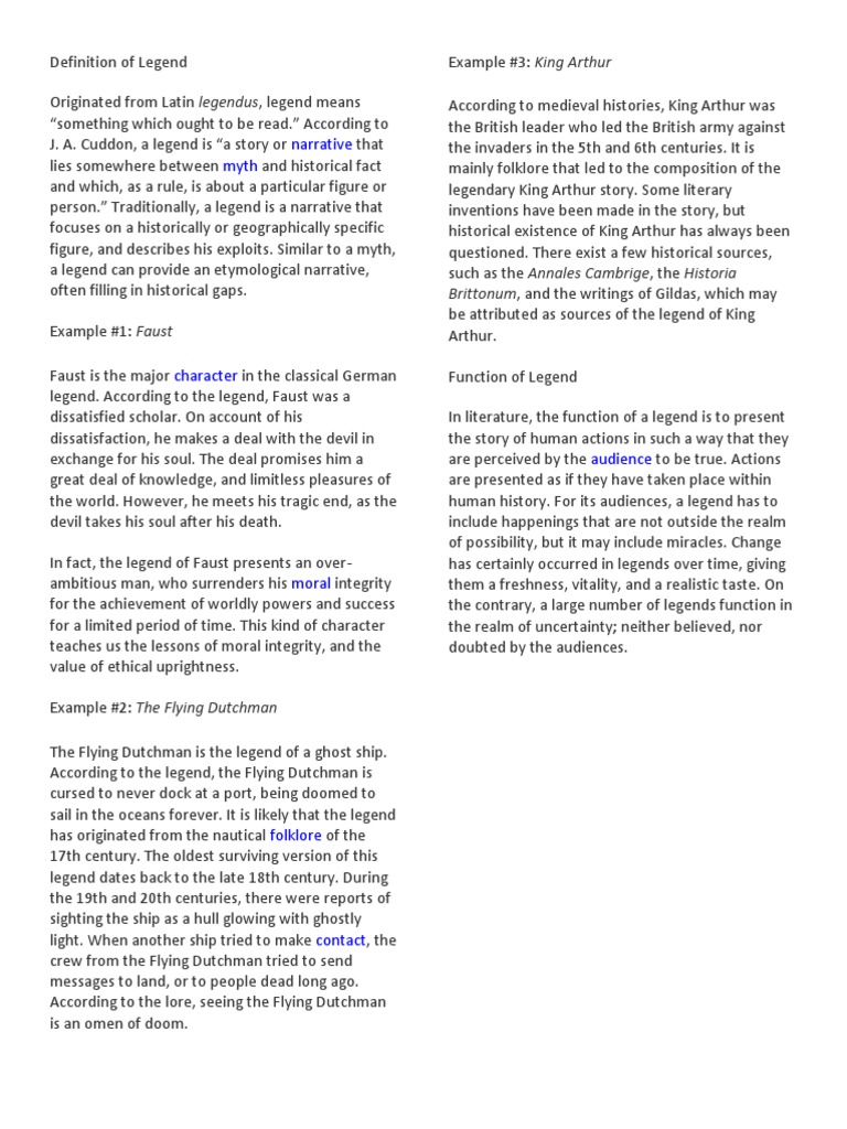 Understanding Legends: Definition & Examples | PDF | King Arthur | Legends