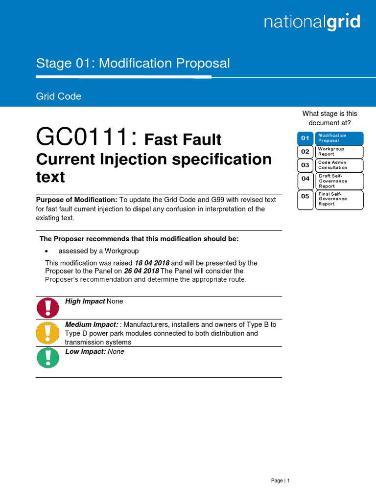 PP4. GC0111 Fast Fault Current Injection Specification | Download Free ...
