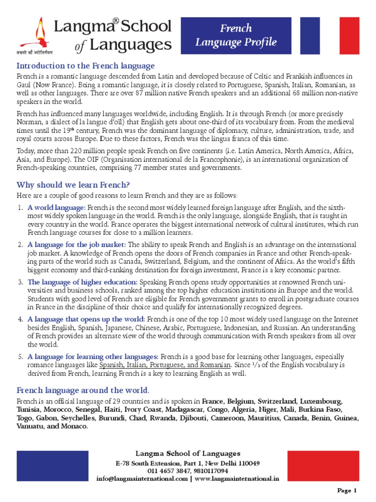 Importance of Learning French Globally | PDF | French Language | France