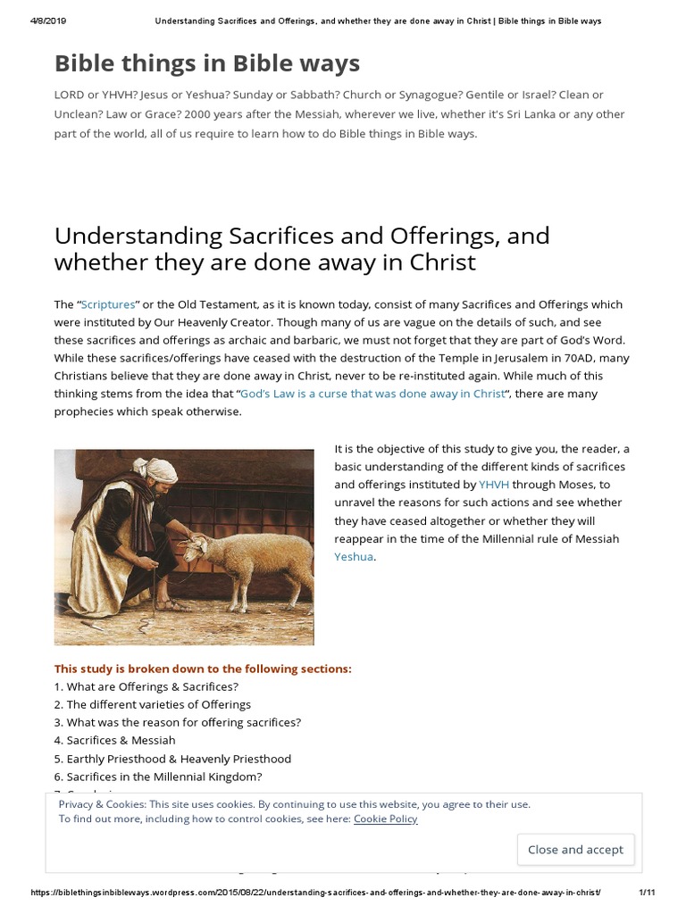 Understanding Sacrifices and Offerings, and Whether They Are Done Away ...