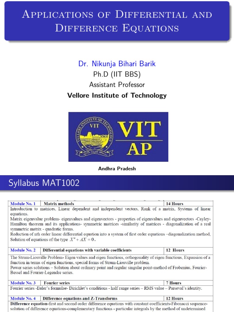 Applications of Differential and Difference Equations: An Introduction to Modeling Real-World ...