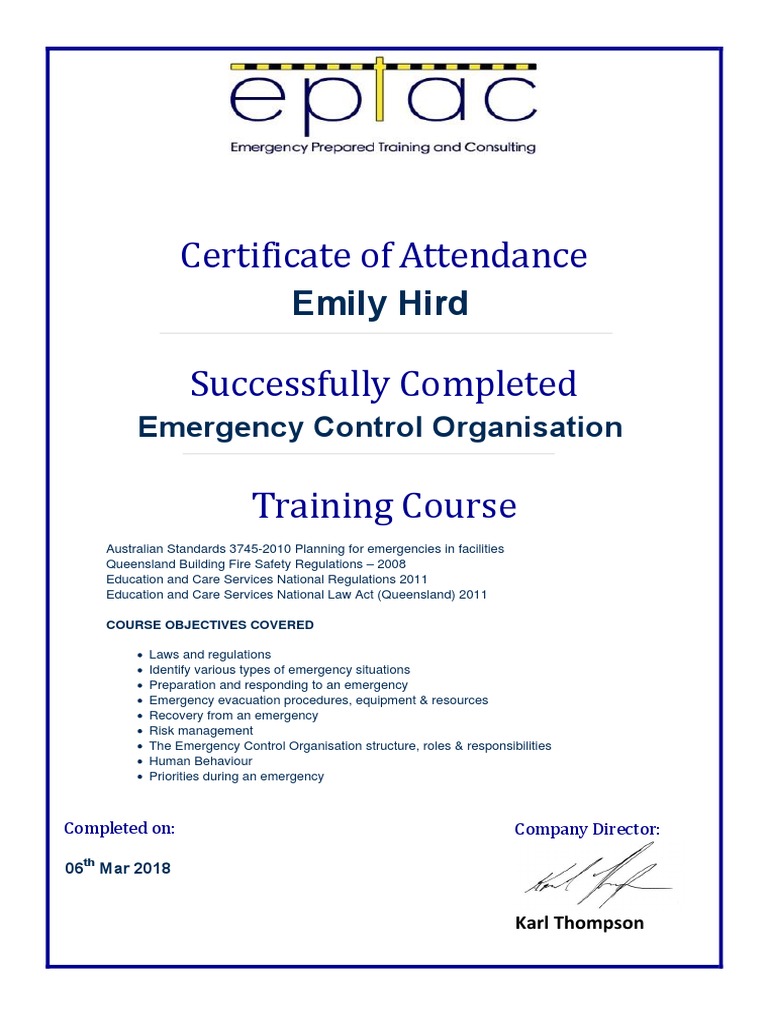 Course Attendance Certificate | PDF