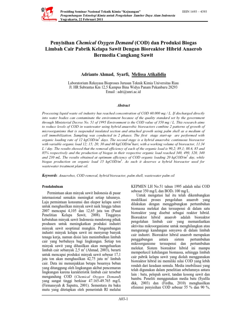 Hybrid Bioreactor for COD Reduction | PDF | Anaerobic Digestion | Pollution