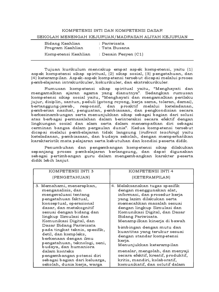 Silabus Dasar Desain K13 17 18 | PDF