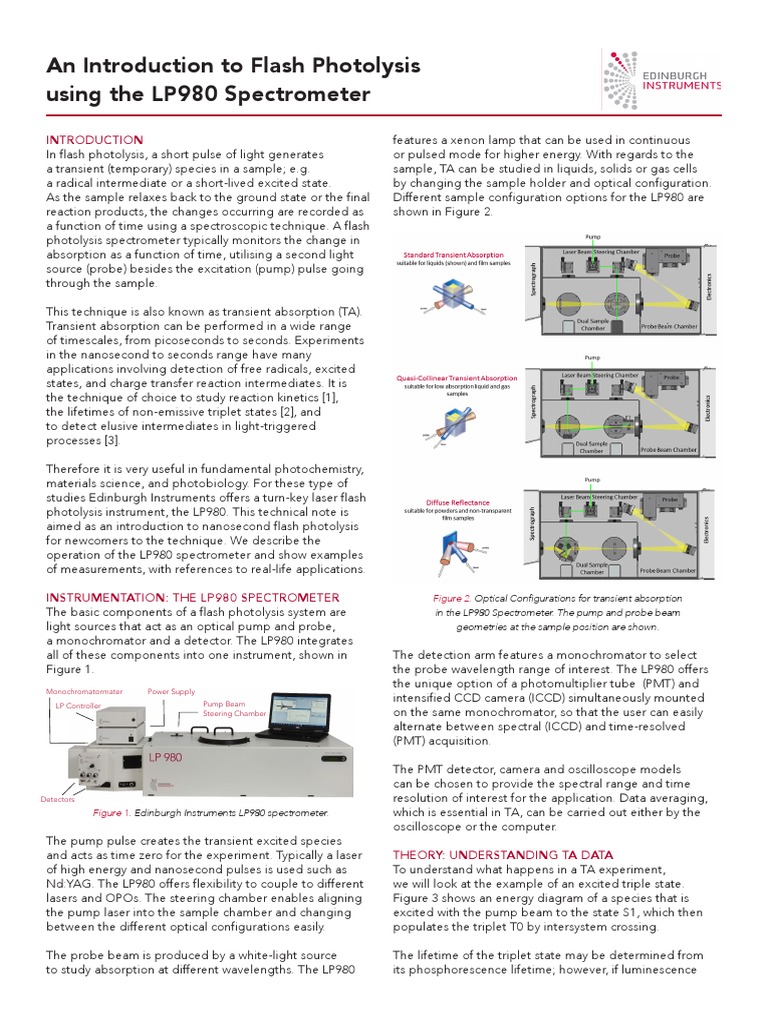 An Introduction To Flash Photolysis Using The LP980 Spectrometer | PDF ...