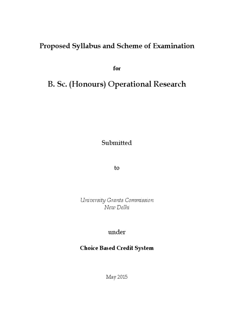 B SC - Honours - Operational Research - Syllabus PDF | PDF ...