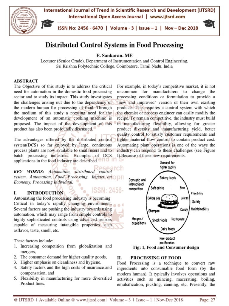 Distributed Control Systems in Food Processing | PDF | Automation ...