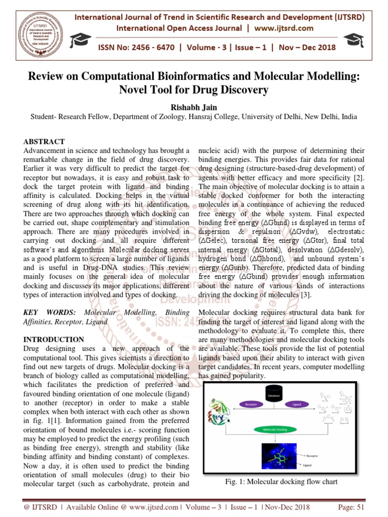 Review On Computational Bioinformatics and Molecular Modelling Novel ...