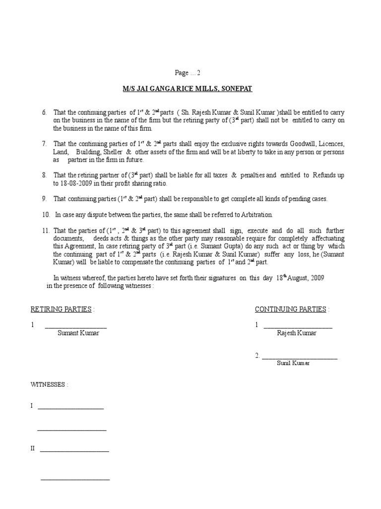 43 Retirement Deed | PDF