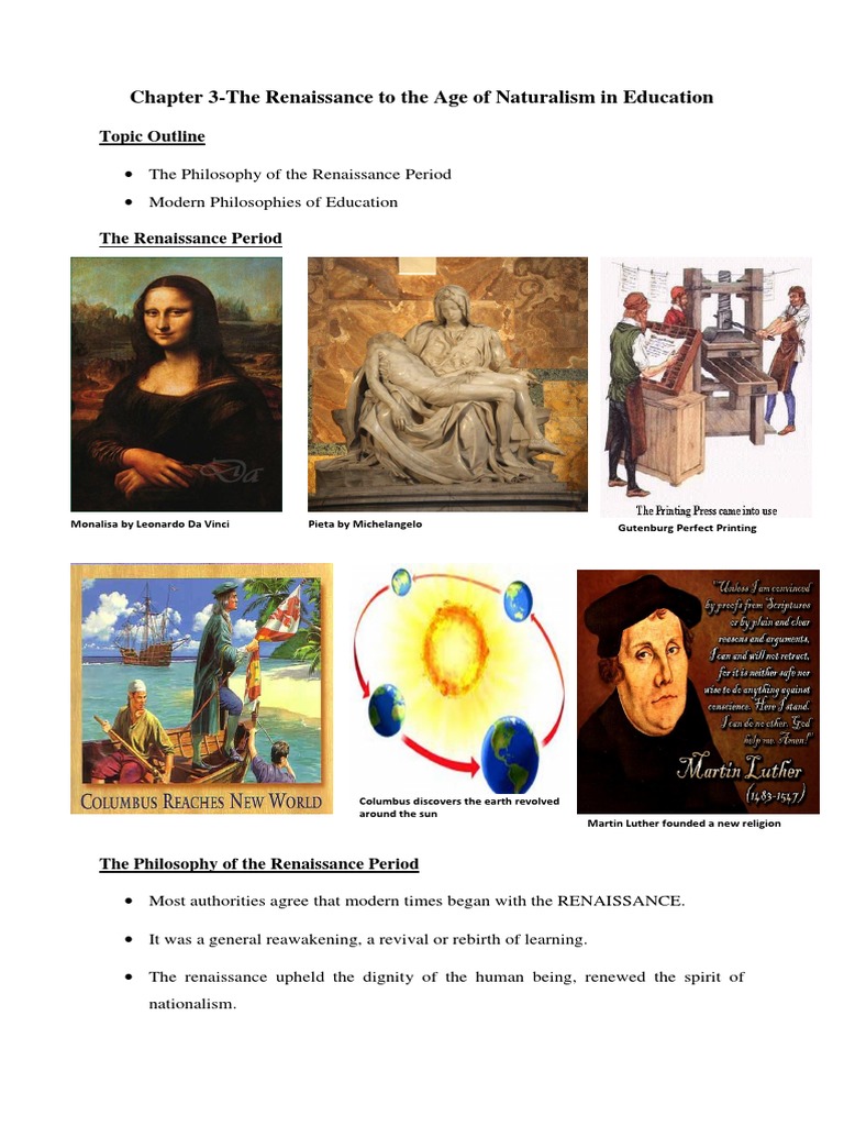 The Philosophies of Education During the Renaissance Period: Exploring ...
