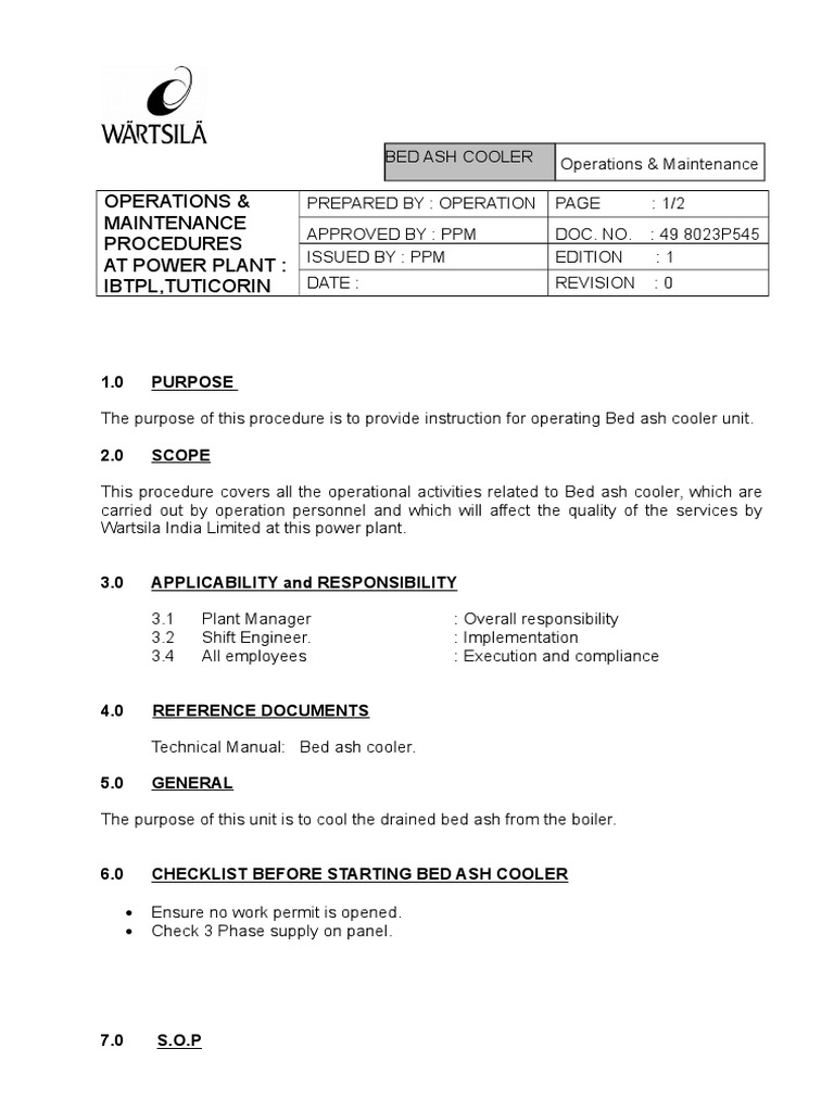 Bed Ash Cooler | PDF | Personal Protective Equipment | Valve