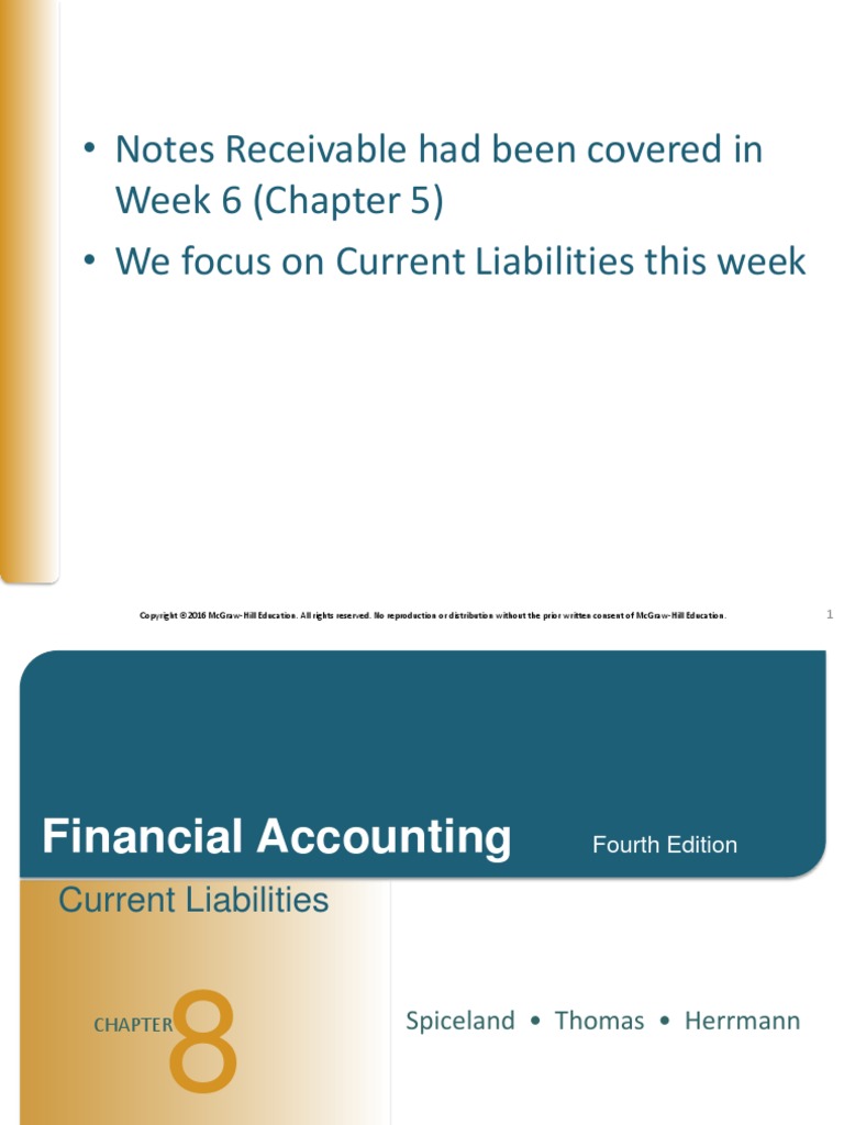 Notes Receivable Had Been Covered in Week 6 (Chapter 5) - We Focus On ...