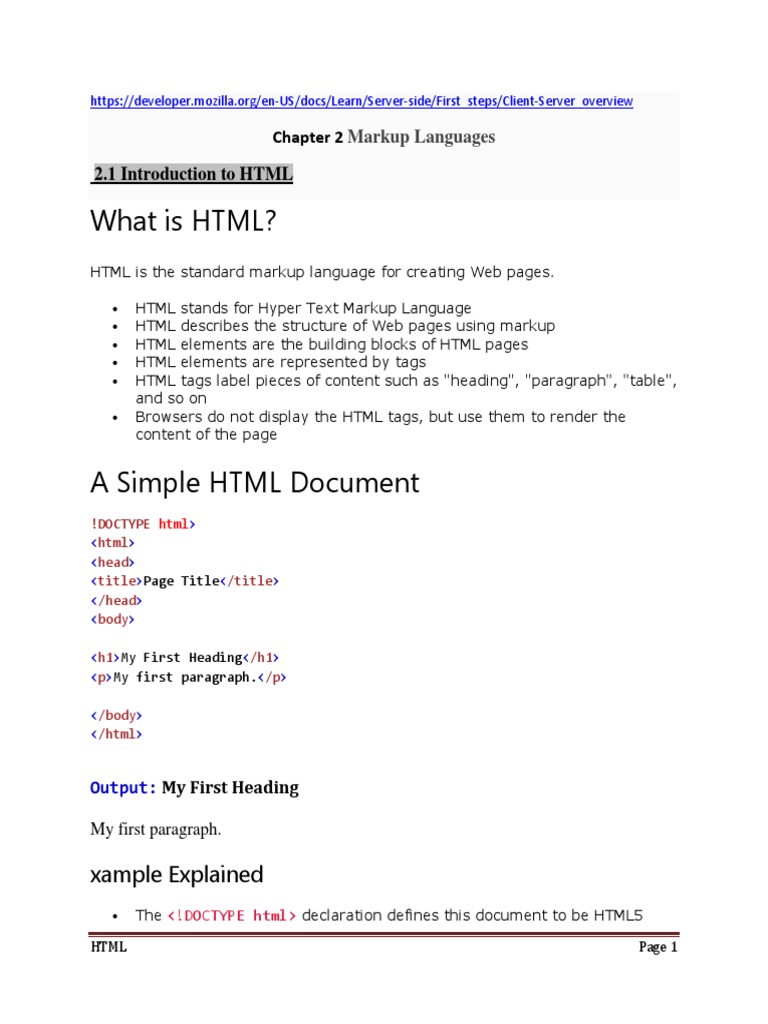 HTML | PDF | Html Element | Html5