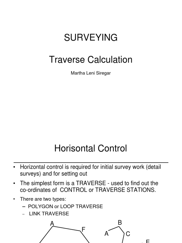 Surveying Traverse Calculation: Martha Leni Siregar | PDF | Azimuth | Angle