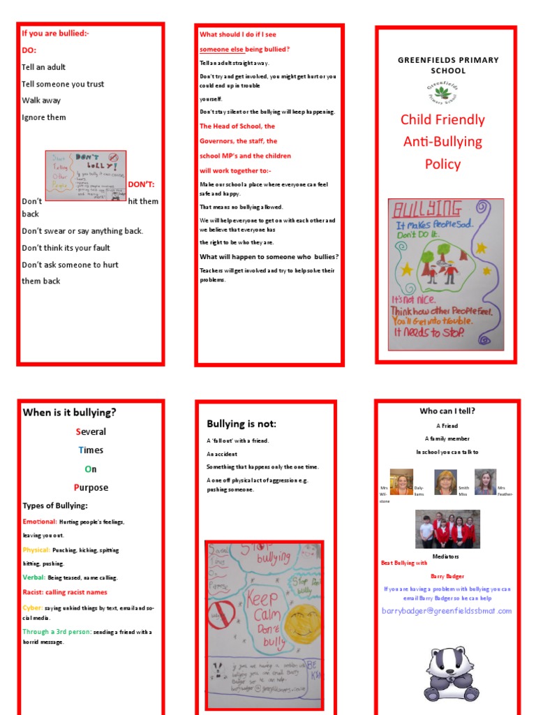 Anti Bullying Leaflet | PDF | Bullying | Violence