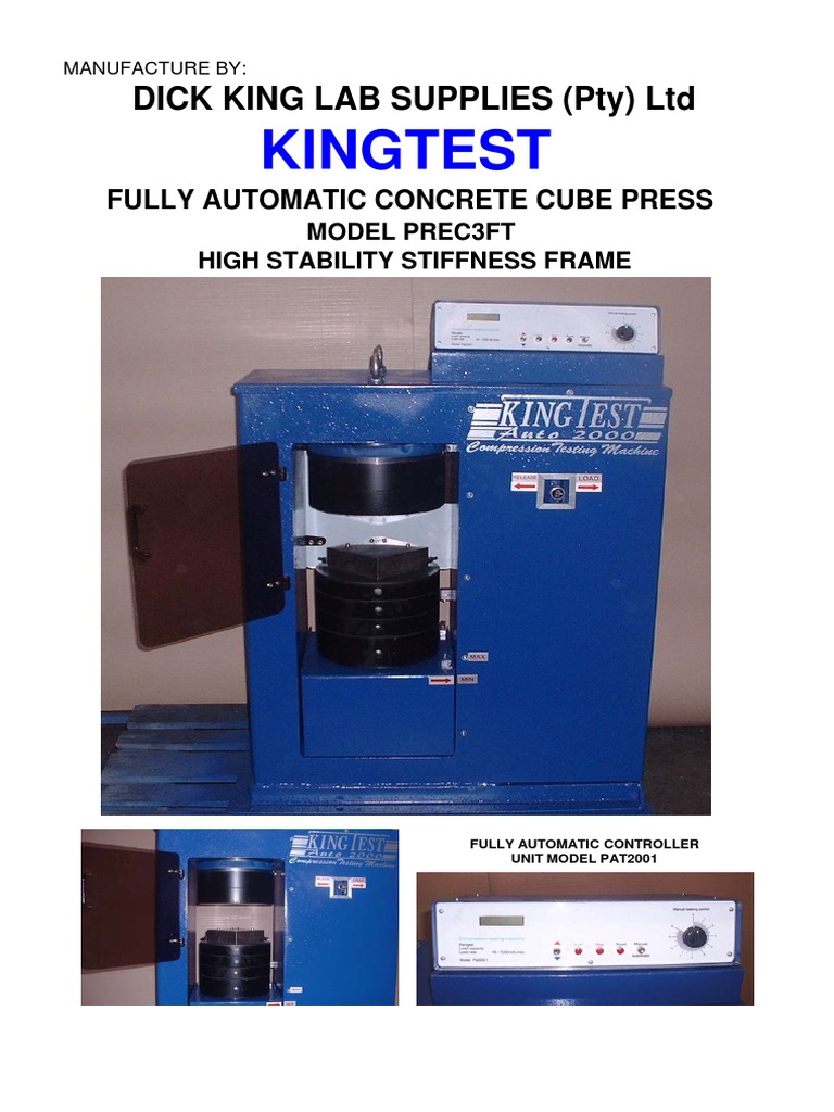 Fully Automatic Concrete Cube Press Manual | PDF | Manufactured Goods ...