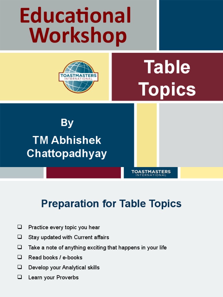 Workshop - Table Topics | PDF