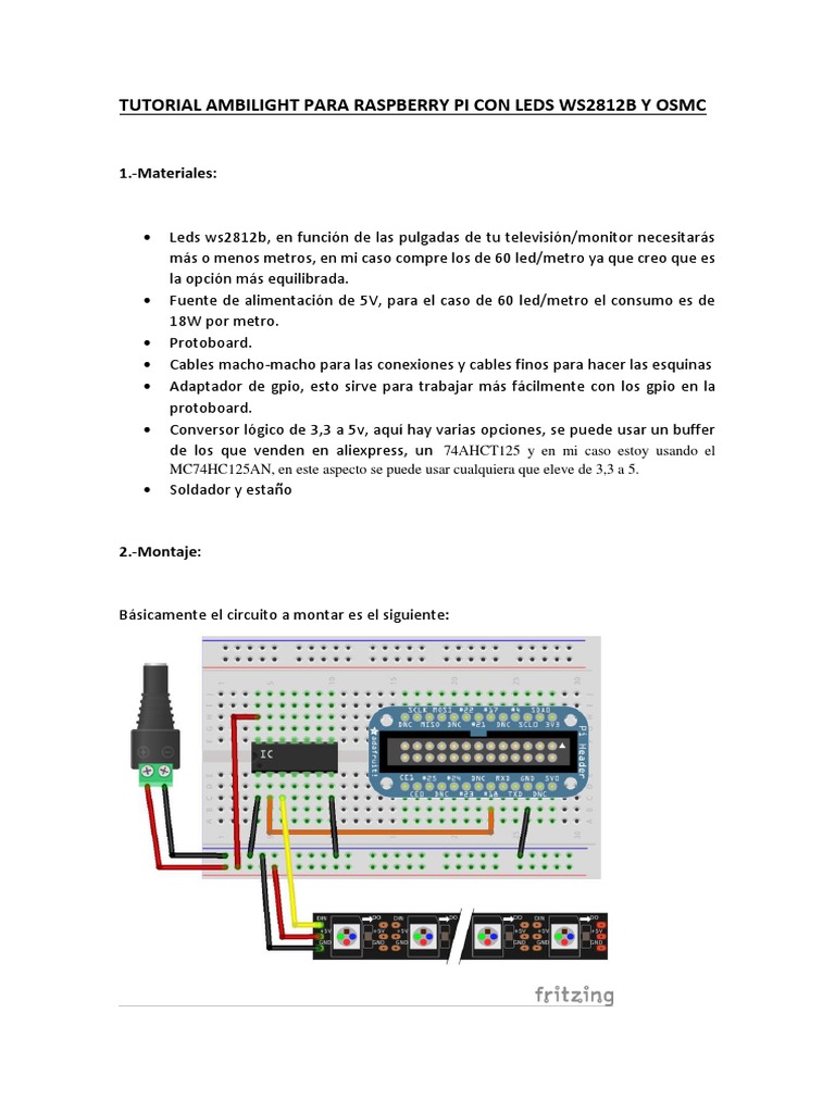 Tutorial Ambilight para Raspberry Pi Con Leds WS2812B | PDF | Diodo emisor de luz | Ingeniería ...