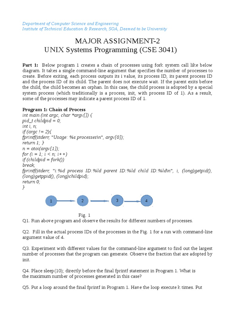 Major Assignment-2 UNIX Systems Programming (CSE 3041) | PDF | Command Line Interface ...