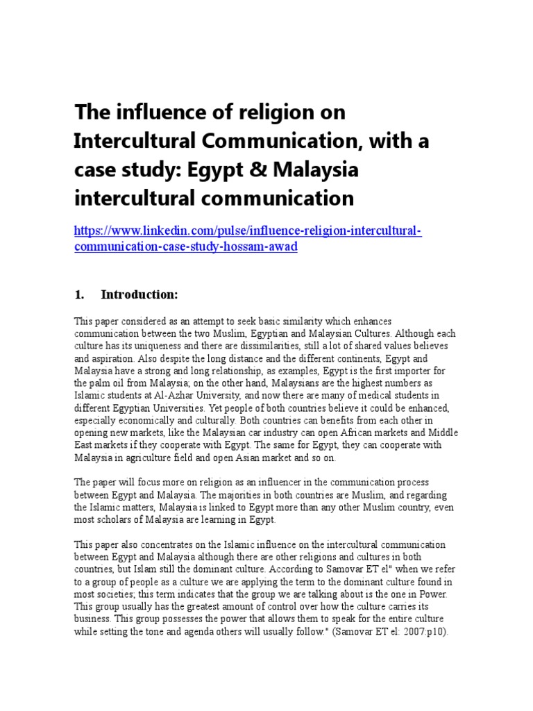 The Influence of Religion On Intercultural Communication | PDF ...