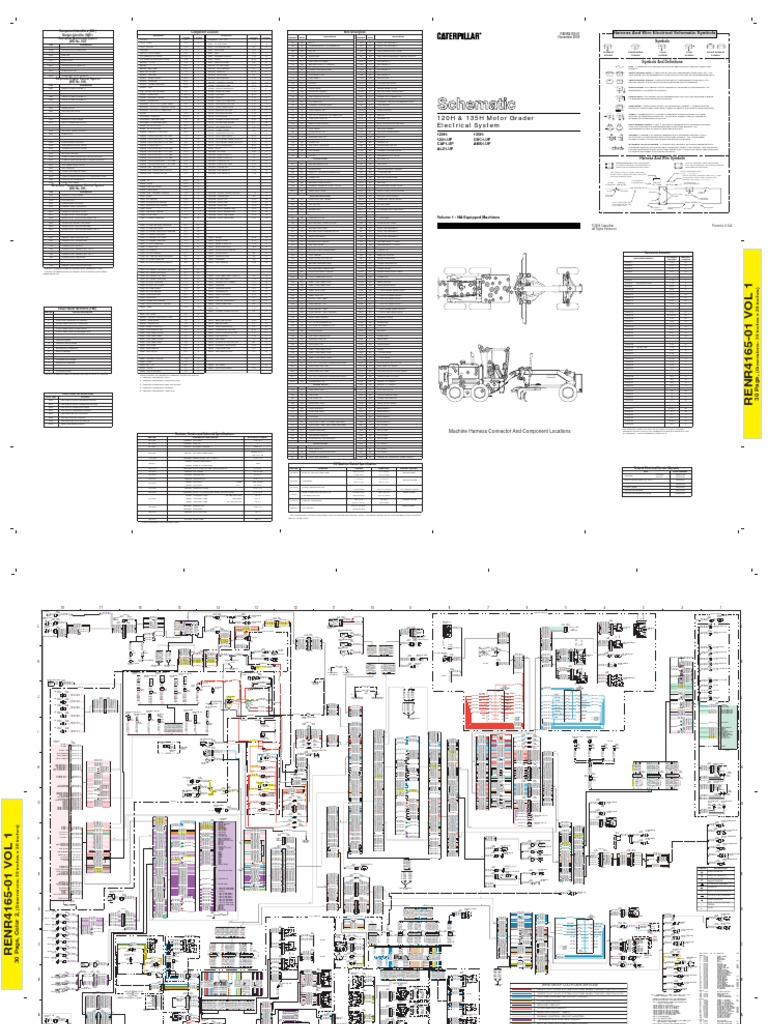Plano Electrico Motoniveladora 120M Renr4165renr4165 - 01 - Sis | PDF | Relay | Switch